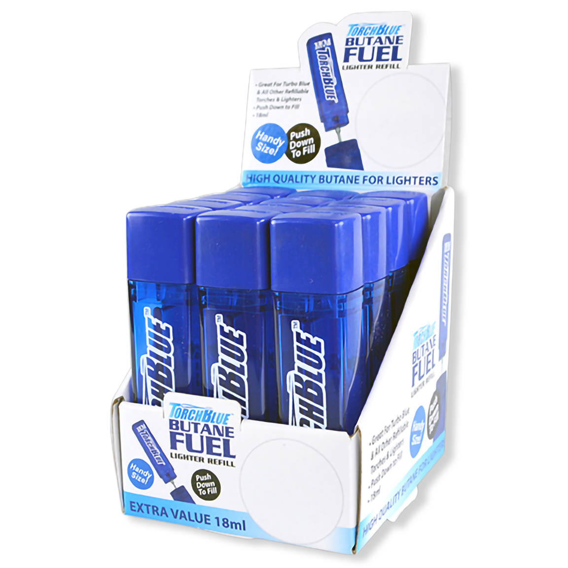 18ML Bulk Torch Blue Butane Refill - 12 Pieces Per Retail Ready – Sell ...